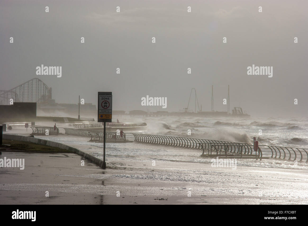 Blackpool UK 29th November 2015; Weather news. With a yellow warning ...