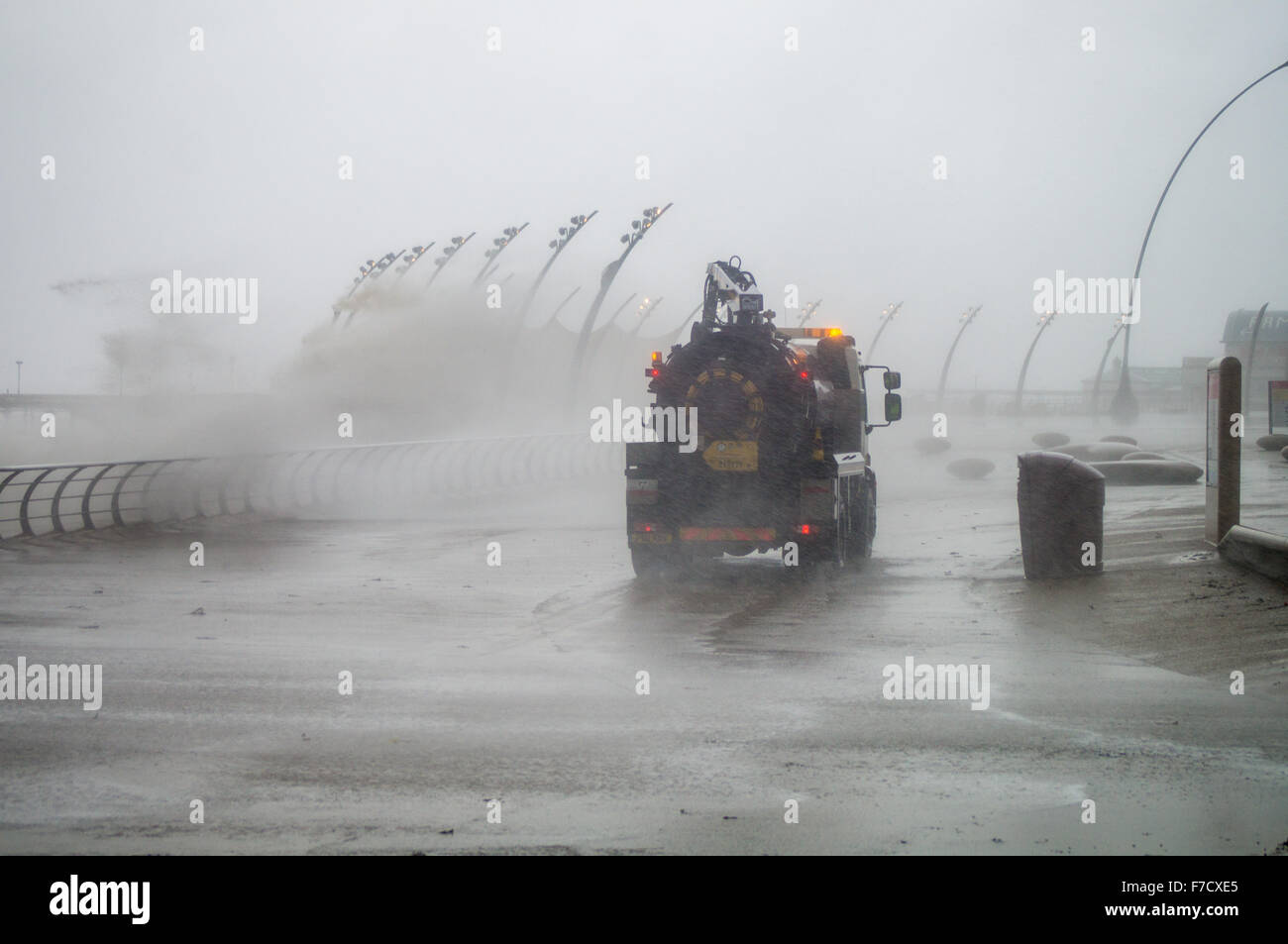 Blackpool UK 29th November 2015; Weather news. With a yellow warning ...