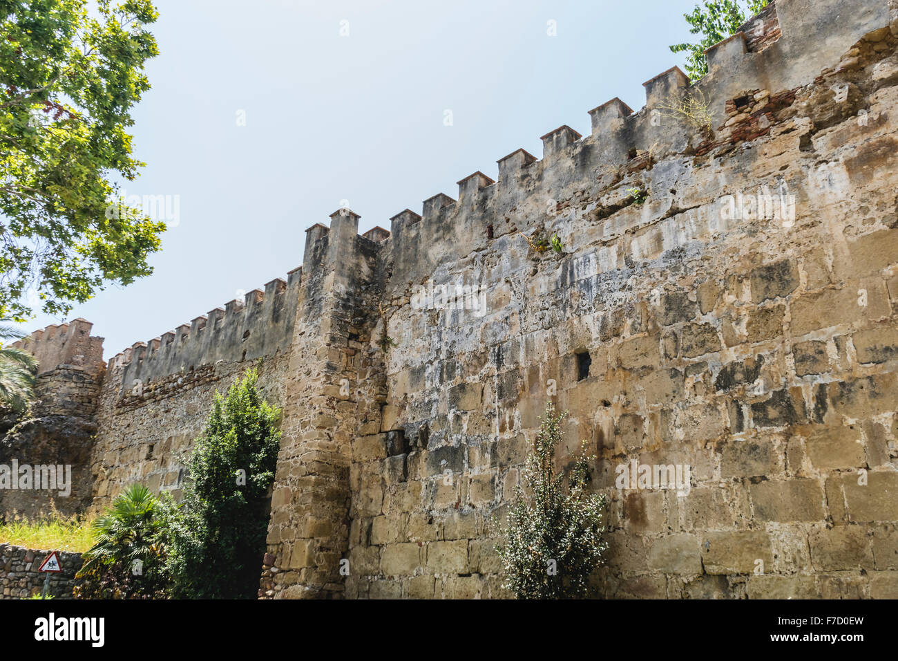 wall and tower of medieval castle in Marbella Andalucia Spain Stock ...