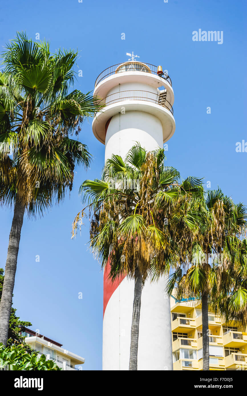 ocean lighthouse tower at the seaside of Marbella in Spain Stock Photo ...