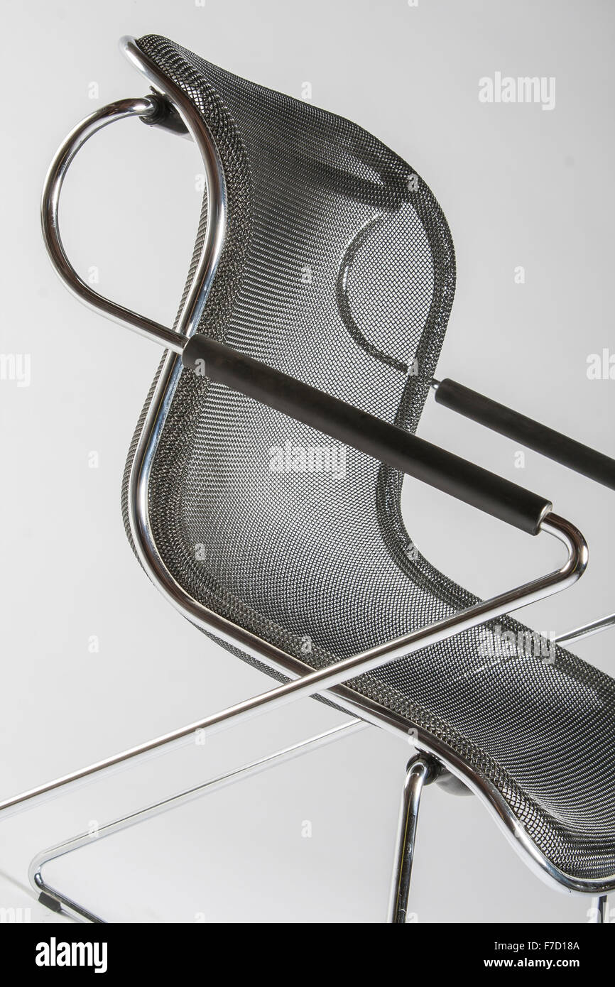 Vintage futuristic chair from metal net Stock Photo - Alamy