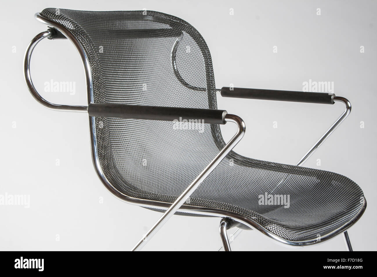 Vintage futuristic chair from metal net Stock Photo - Alamy