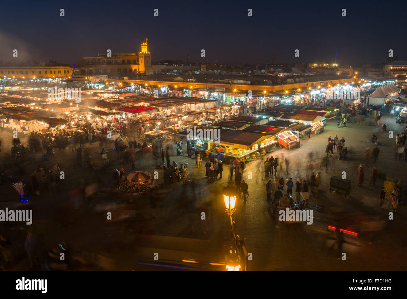 View of the Jamaa el Fna in Marrakech, Morocco at night Stock Photo - Alamy