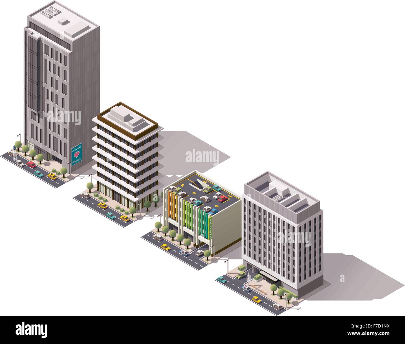 Vector isometric buildings set Stock Vector Image & Art - Alamy
