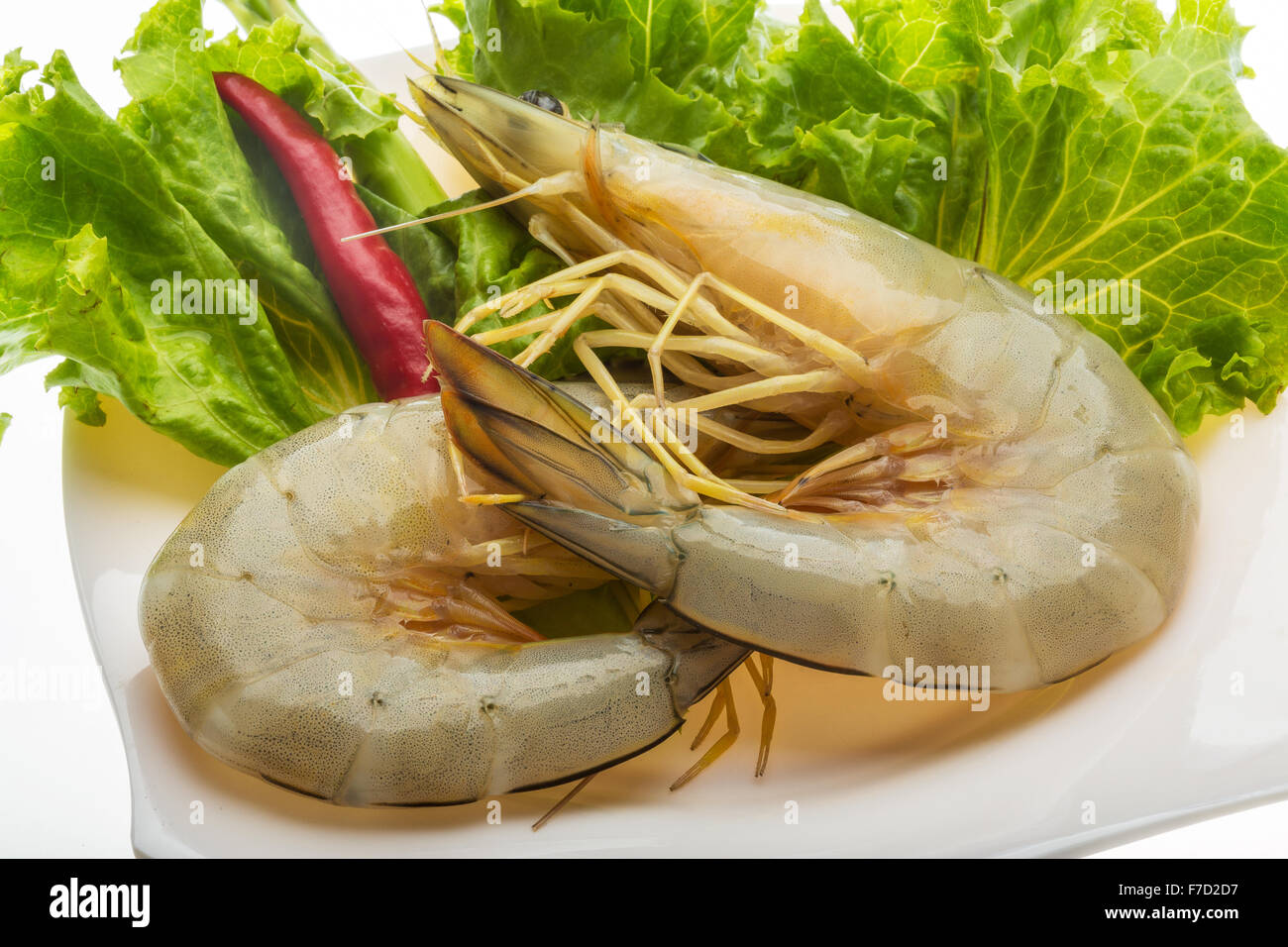 Raw Tiger prawn ready for cooking Stock Photo - Alamy