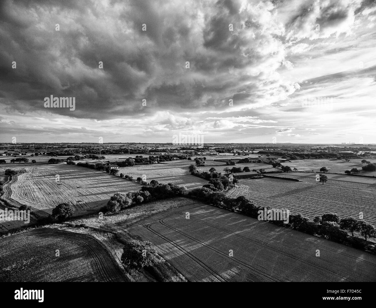 Aerial view fields over Black and White Stock Photos & Images - Alamy