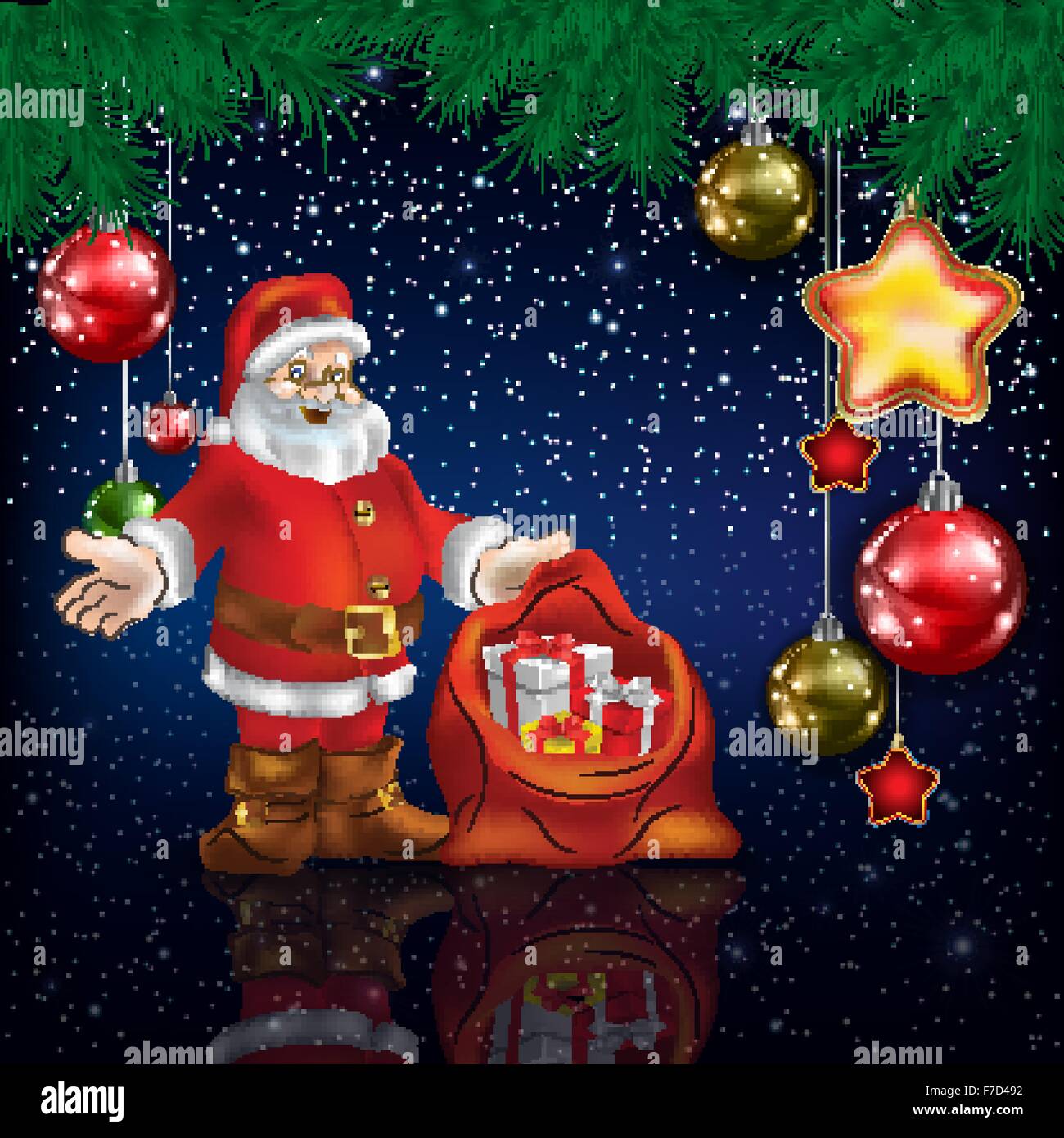 Illuminated santa claus Stock Vector Images - Alamy