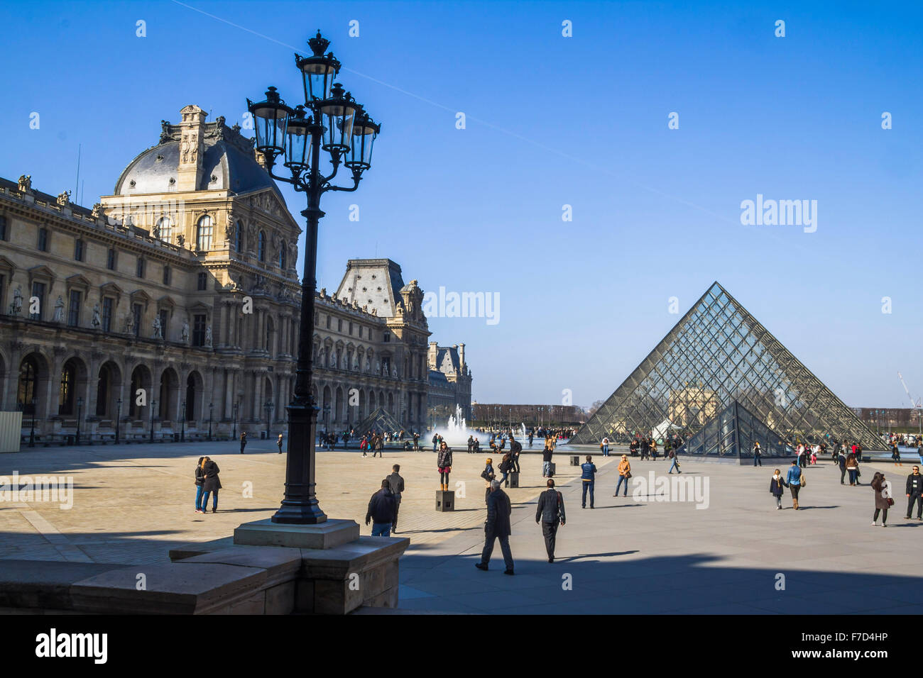 The louvre glass pyramid in Paris, France Stock Photo - Alamy