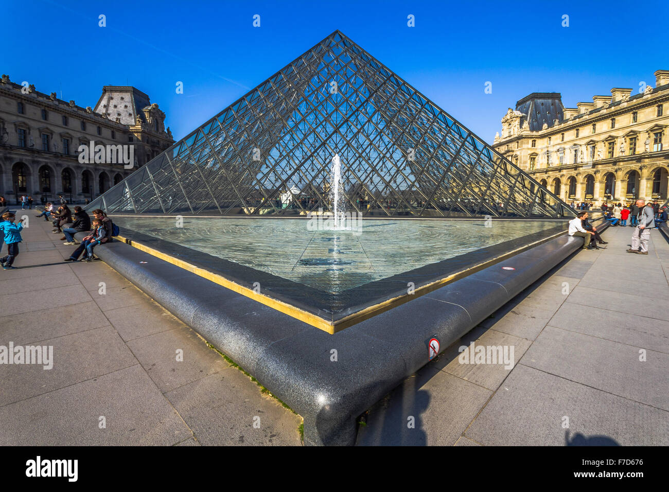 The louvre glass pyramid in Paris, France Stock Photo - Alamy