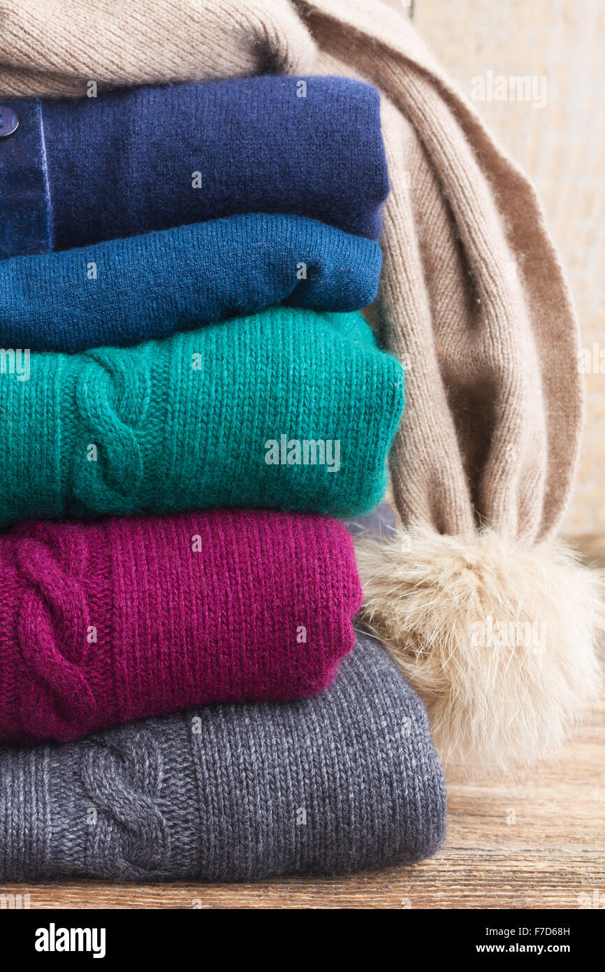 set of woolen clothes Stock Photo - Alamy