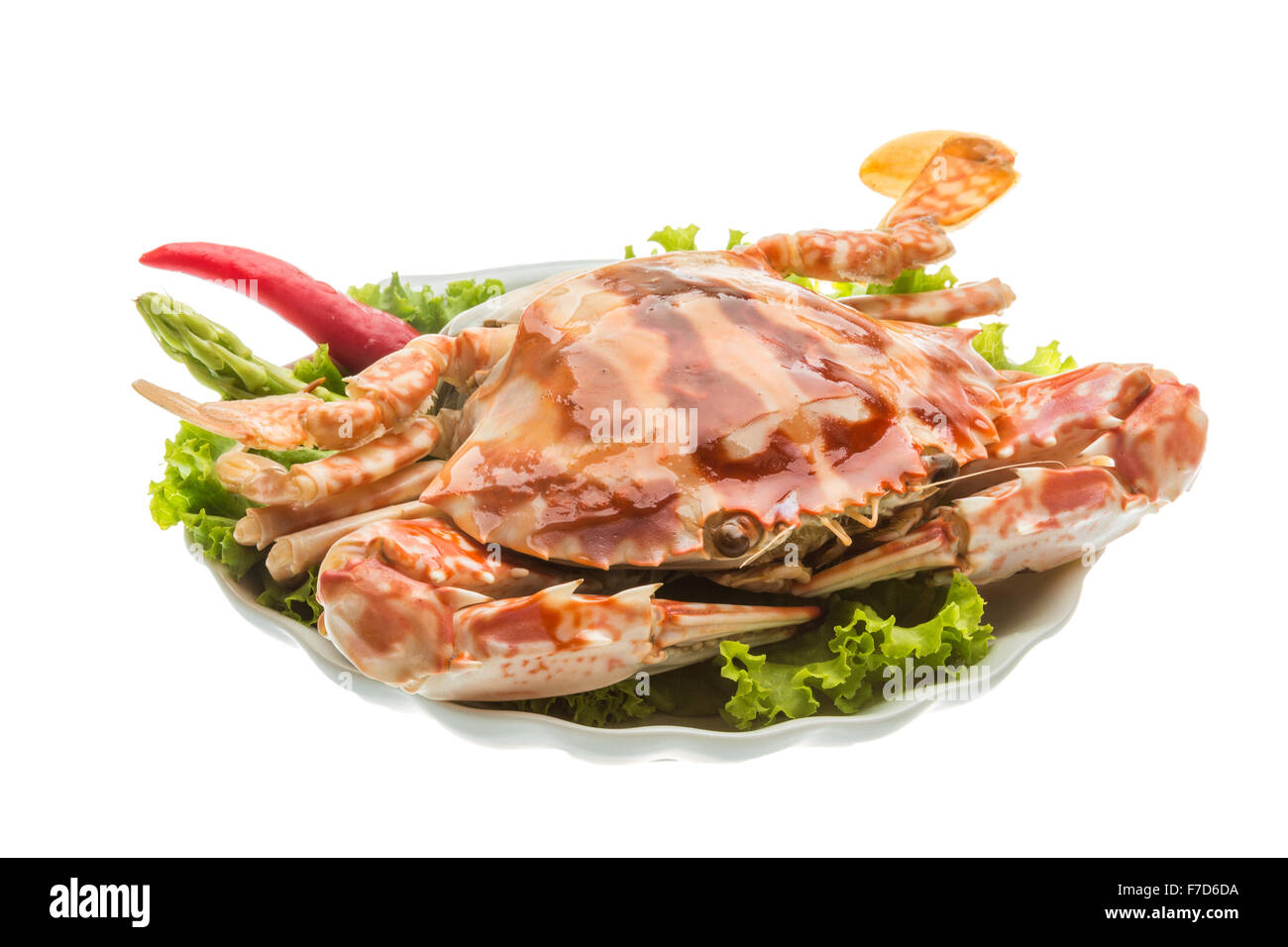Red crab isolated on white Stock Photo - Alamy