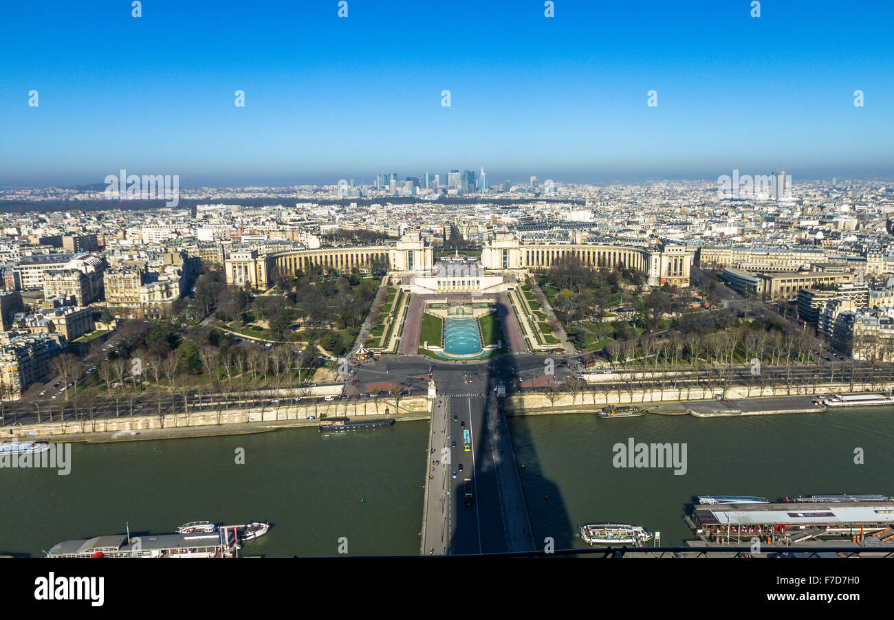 View on the city of Paris from Eiffel Tower Stock Photo - Alamy