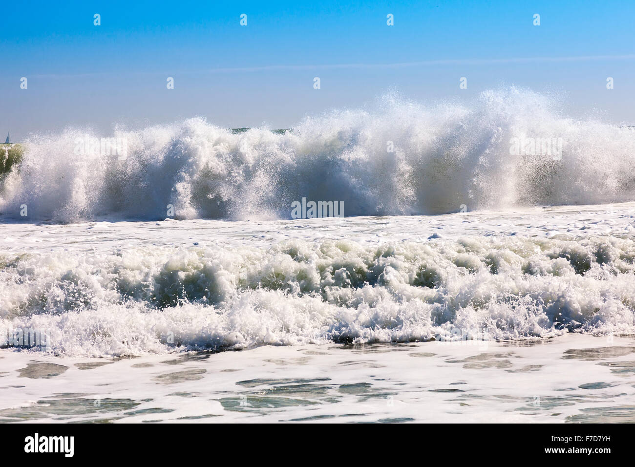 High sea waves during storm in strong wind Stock Photo - Alamy