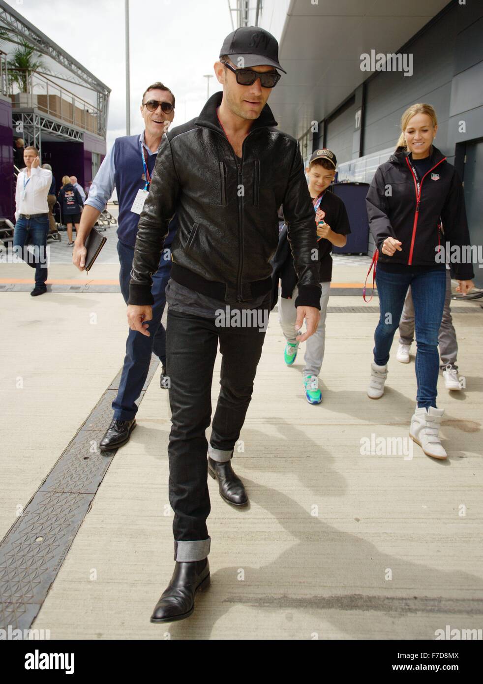 Jude Law in the paddock before the start of the Grand prix at the ...