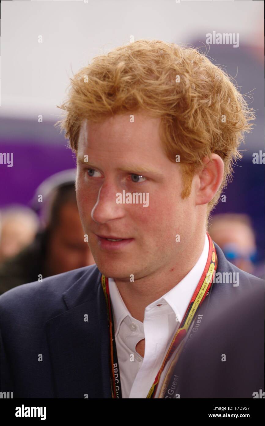 Prince Harry is given a guided tour of the paddock by Sir Jackie ...