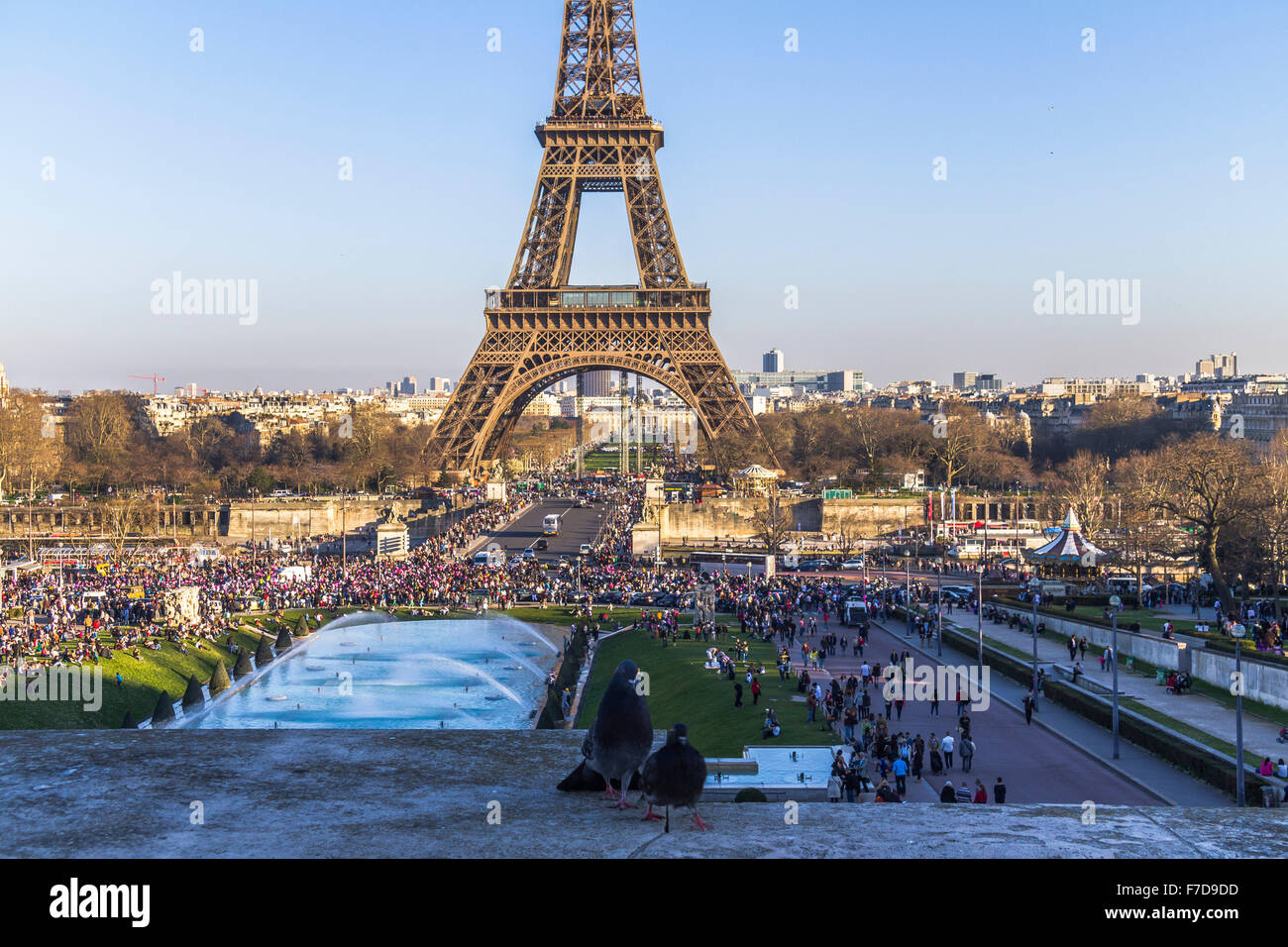 Celebrations at the Eiffel Tower in Paris Stock Photo - Alamy