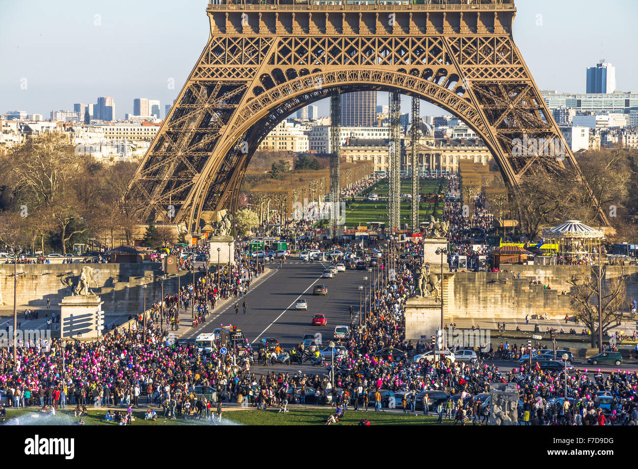 Celebrations at the Eiffel Tower in Paris Stock Photo - Alamy