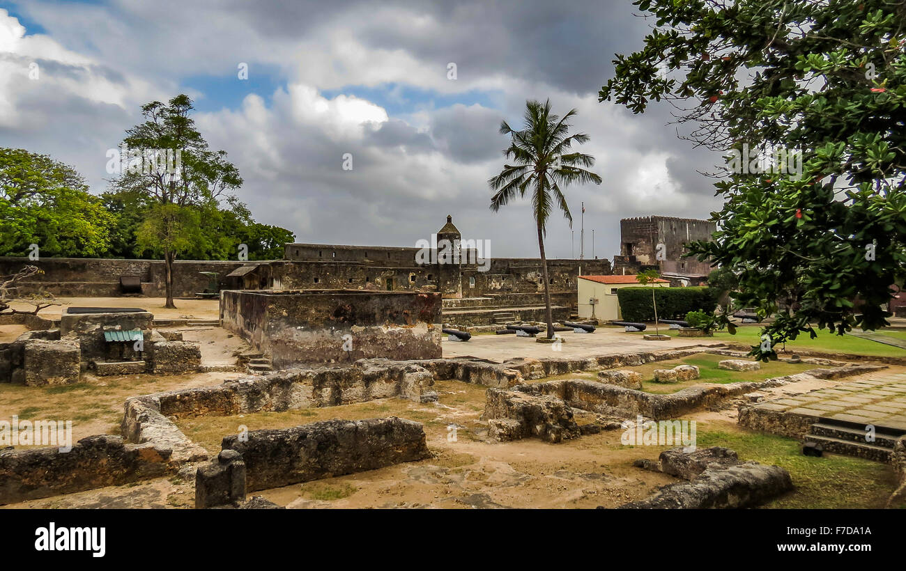 Fort Jesus in Mombasa on a cloudy day, Kenya Stock Photo - Alamy