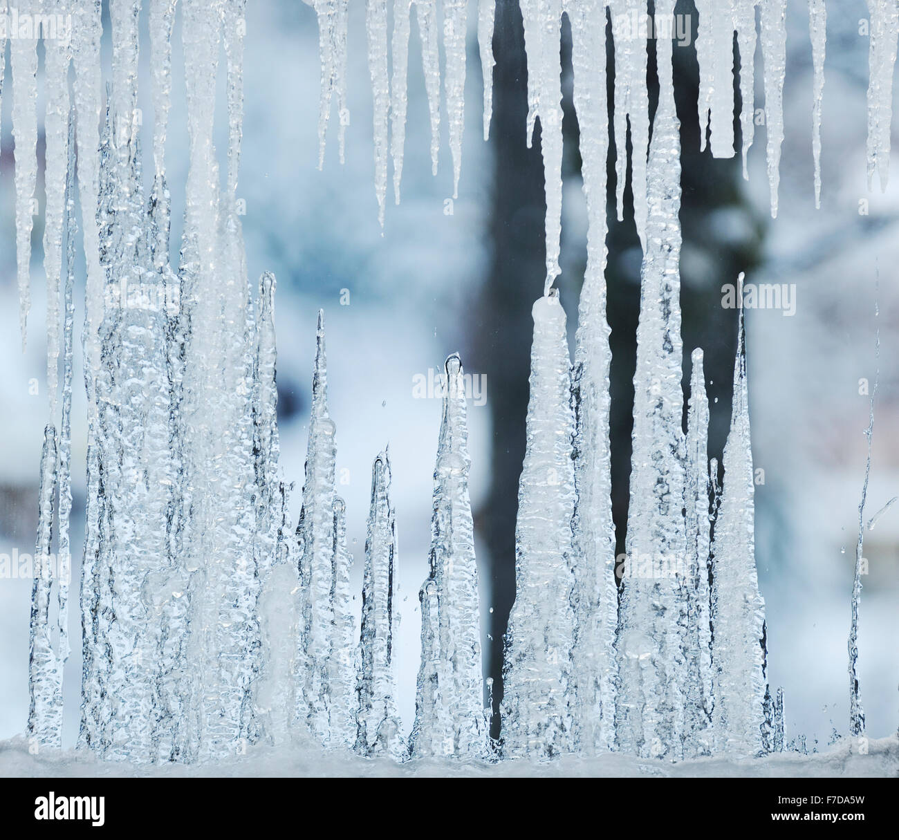 frozen window with ice background Stock Photo - Alamy