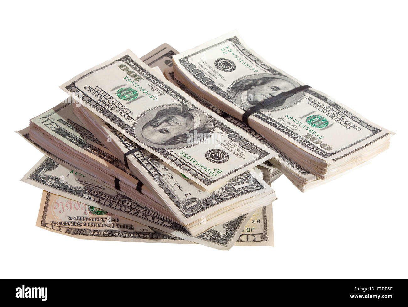 US dollars banknotes. Isolated on white background Stock Photo - Alamy