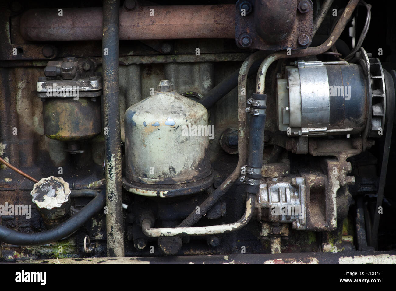 engine of old model of agricultural tractor Stock Photo - Alamy