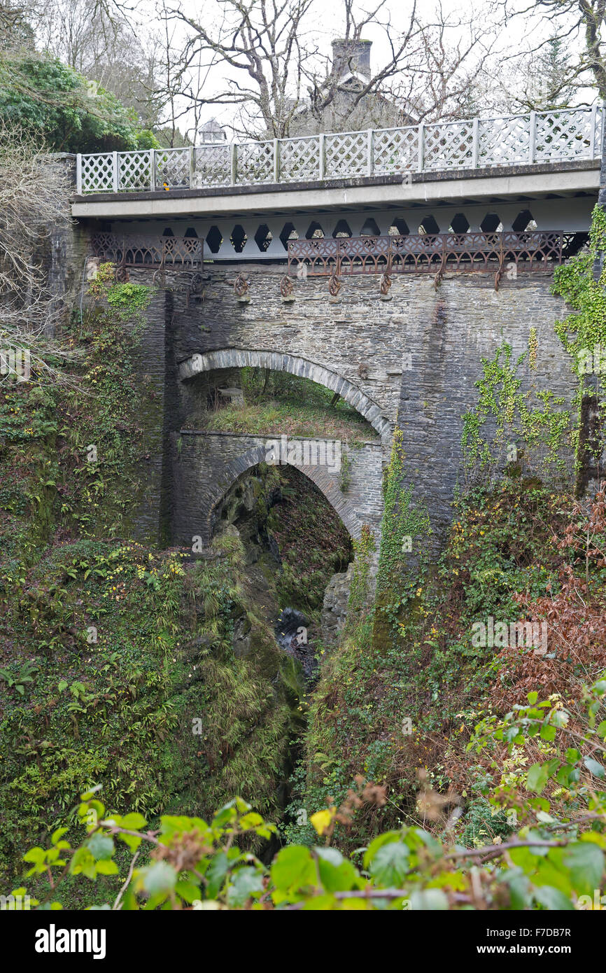 Devils Falls, a world famous tourist attraction in Wales Stock Photo ...