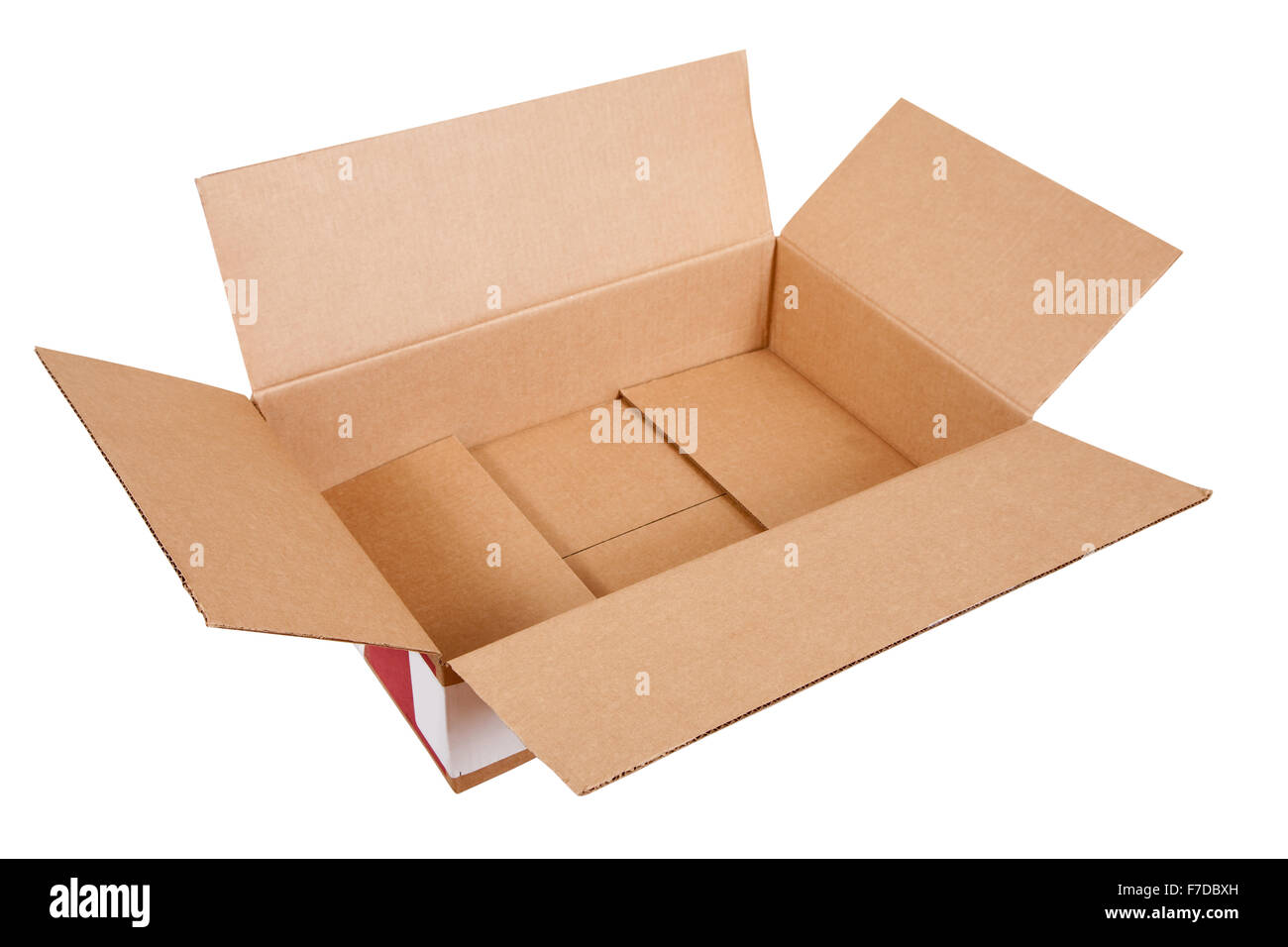 Opened cardboard box. Isolated over white background Stock Photo - Alamy