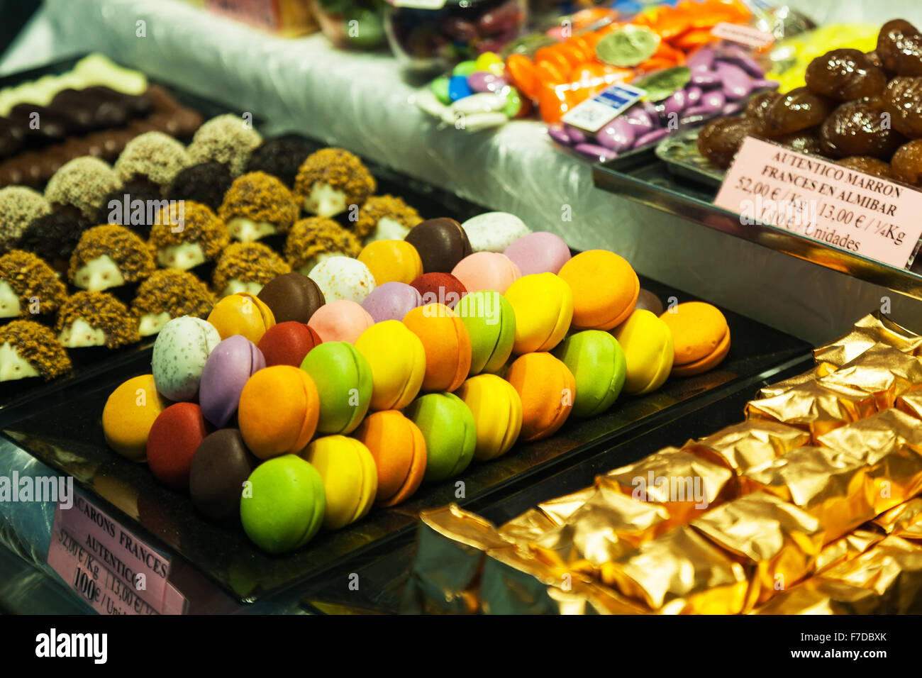 chokolate on counter at spanish shop Stock Photo - Alamy