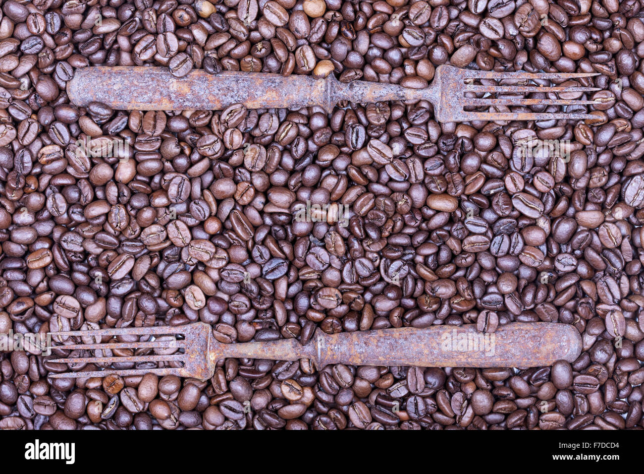Coffee and fork still life background closeup Stock Photo - Alamy