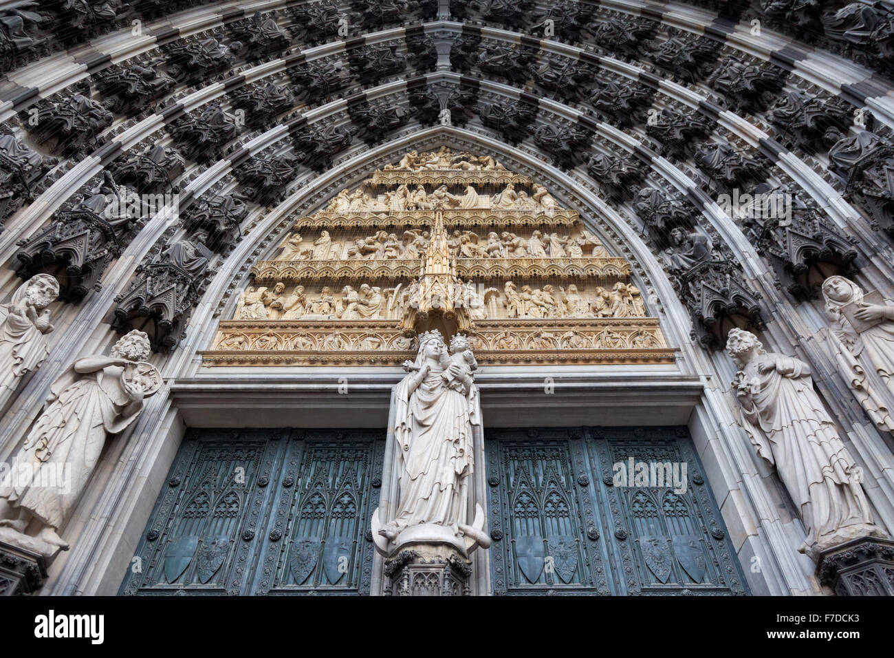 Cologne Cathedral west entry arch, Cologne, Germany, Europe Stock Photo ...