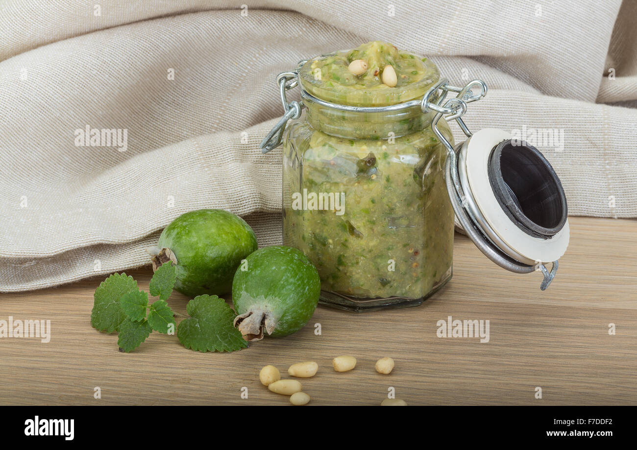 Feijoa jam with berries and cedar nut Stock Photo - Alamy