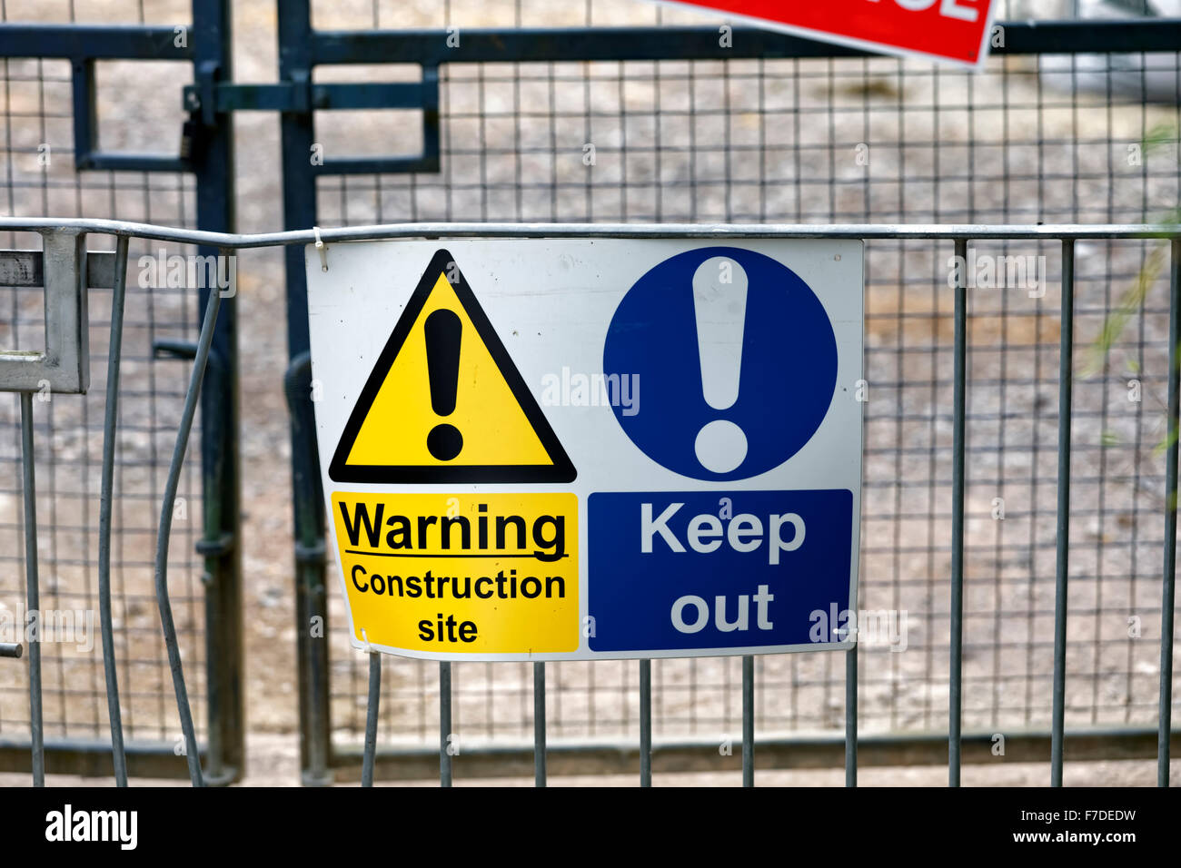Warning Keep Out Construction Site Sign, Bristol, United Kingdom Stock ...