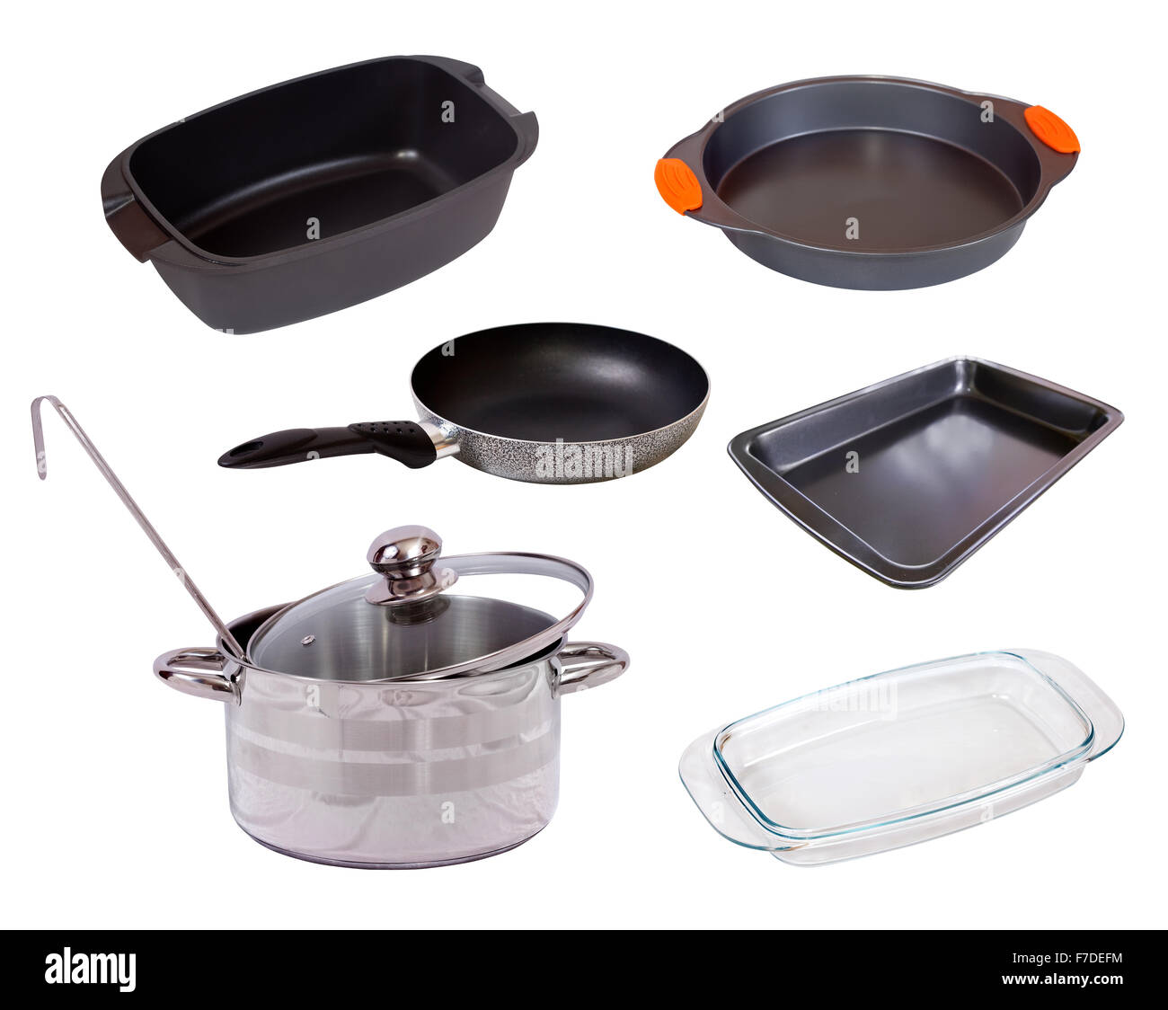 Set of cook pan. Isolated on white background Stock Photo - Alamy