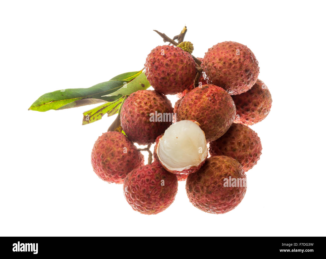 Asian fruit lychee heap isolated Stock Photo - Alamy