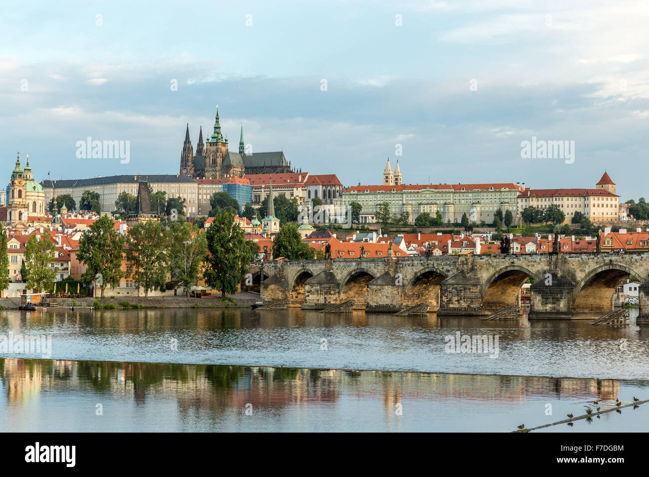 Hradcany, Prague castle, Charles bridge, river Vltava, UNESCO, oldtown ...