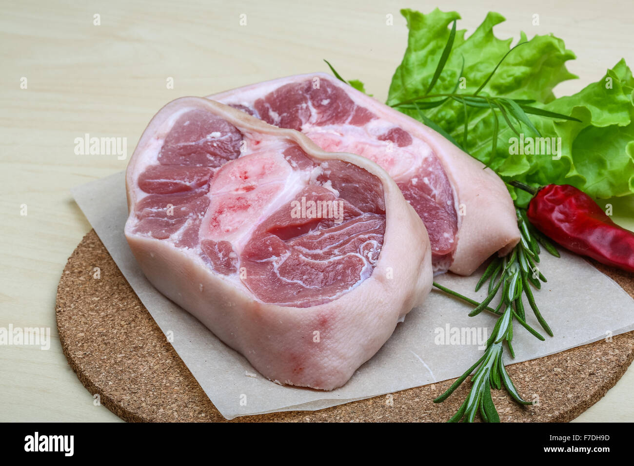 Raw Pork knee steack - ready for cooking Stock Photo - Alamy