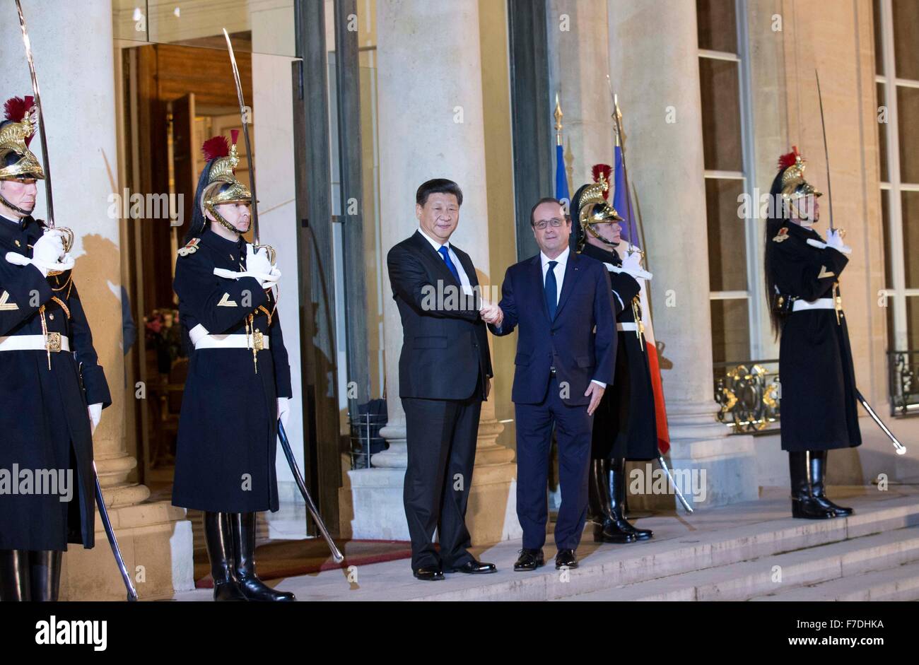 Paris, France. 29th Nov, 2015. Chinese President Xi Jinping (3rd L ...