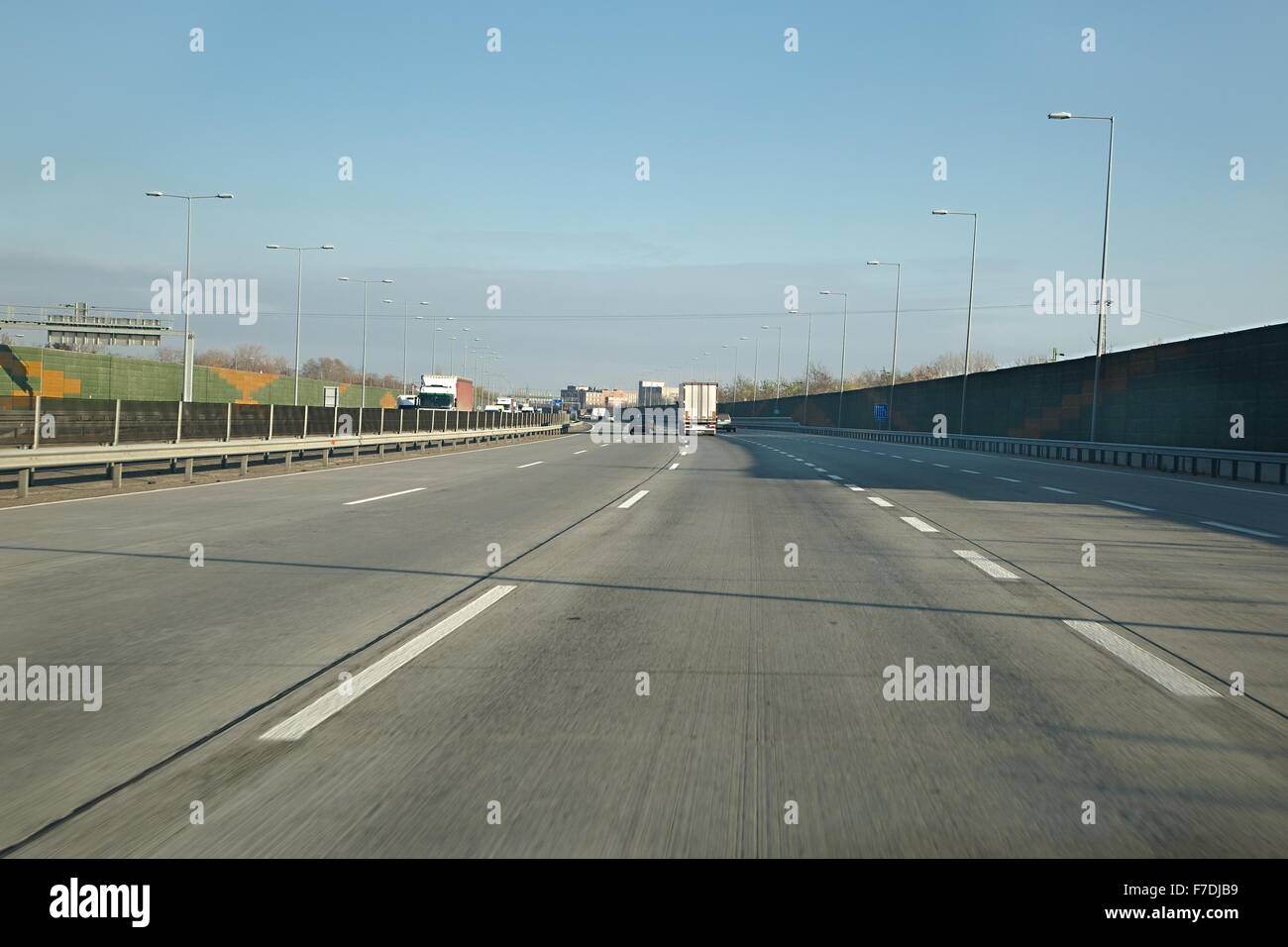 Highway Driver View Stock Photo - Alamy