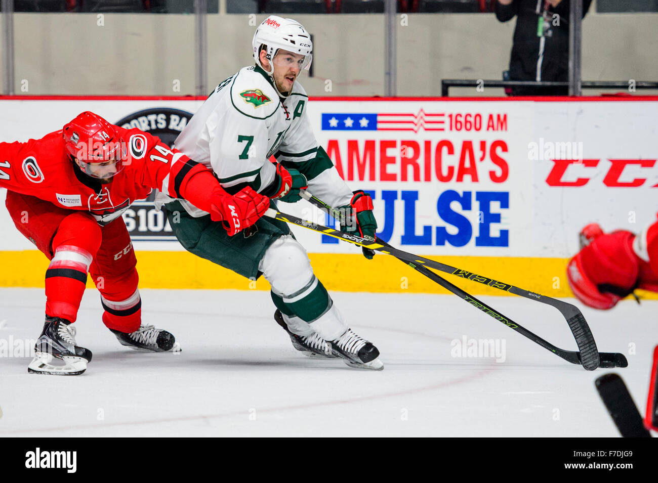 Wild C Brett Sutter (7) during the AHL game between the Iowa Wild and ...