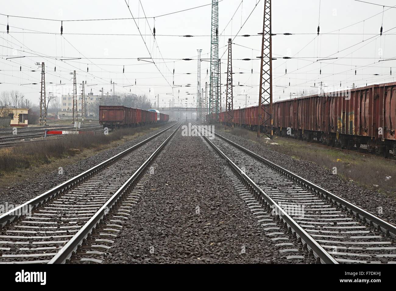 Freight Train Station Stock Photo - Alamy