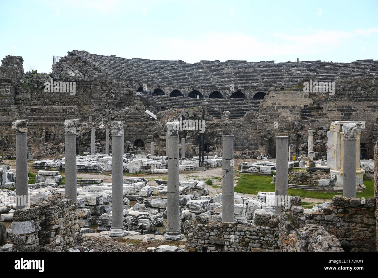 Ancient Side ruins in Turkey Kemer Antalya Stock Photo - Alamy