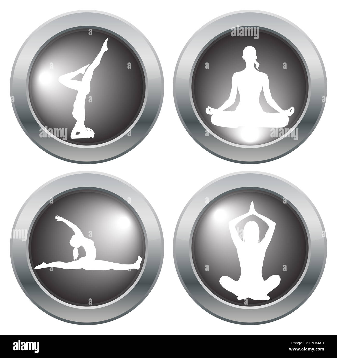 4 yoga icons isolated on a white background Stock Photo - Alamy