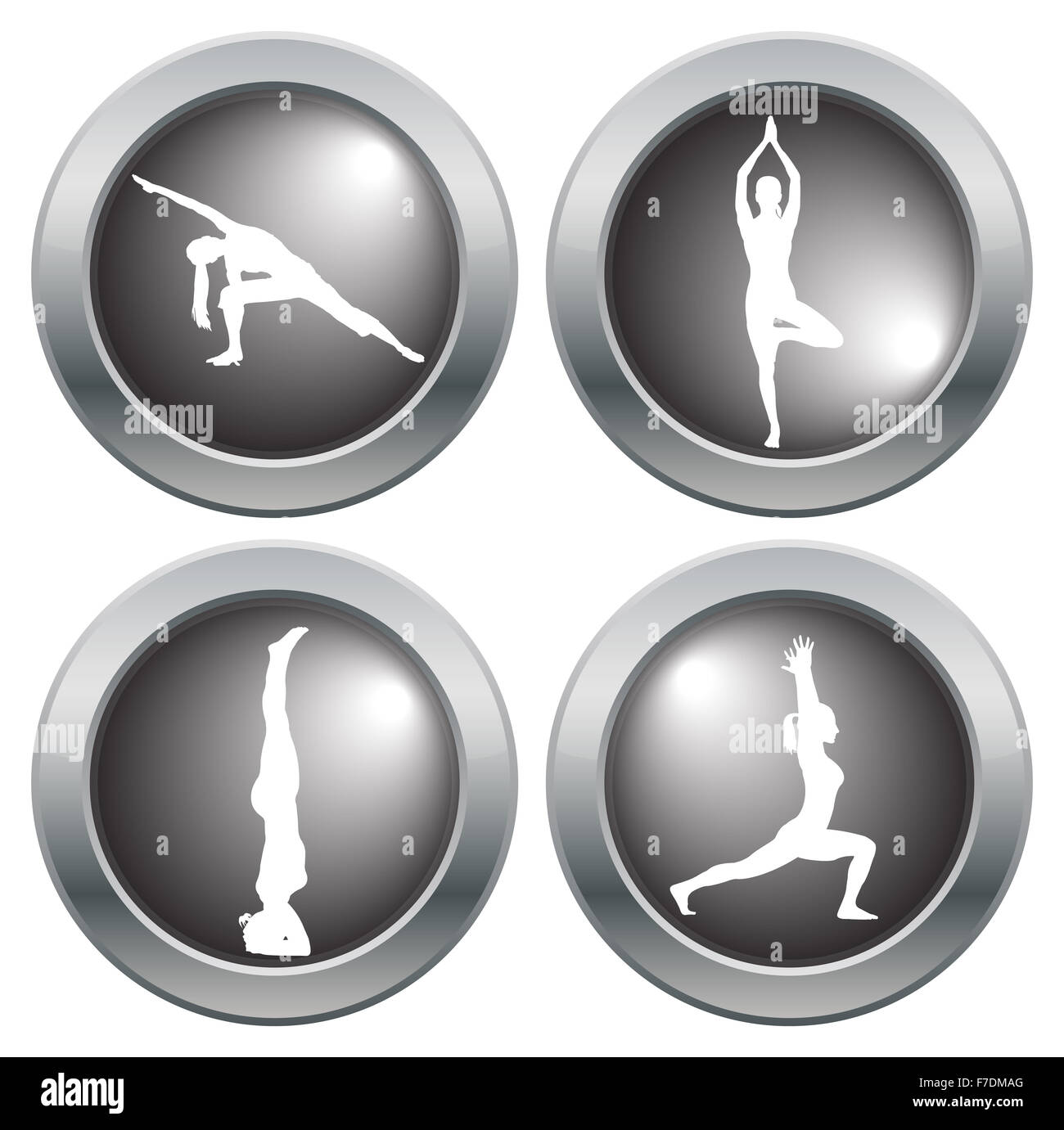 4 yoga icons isolated on a white background Stock Photo - Alamy