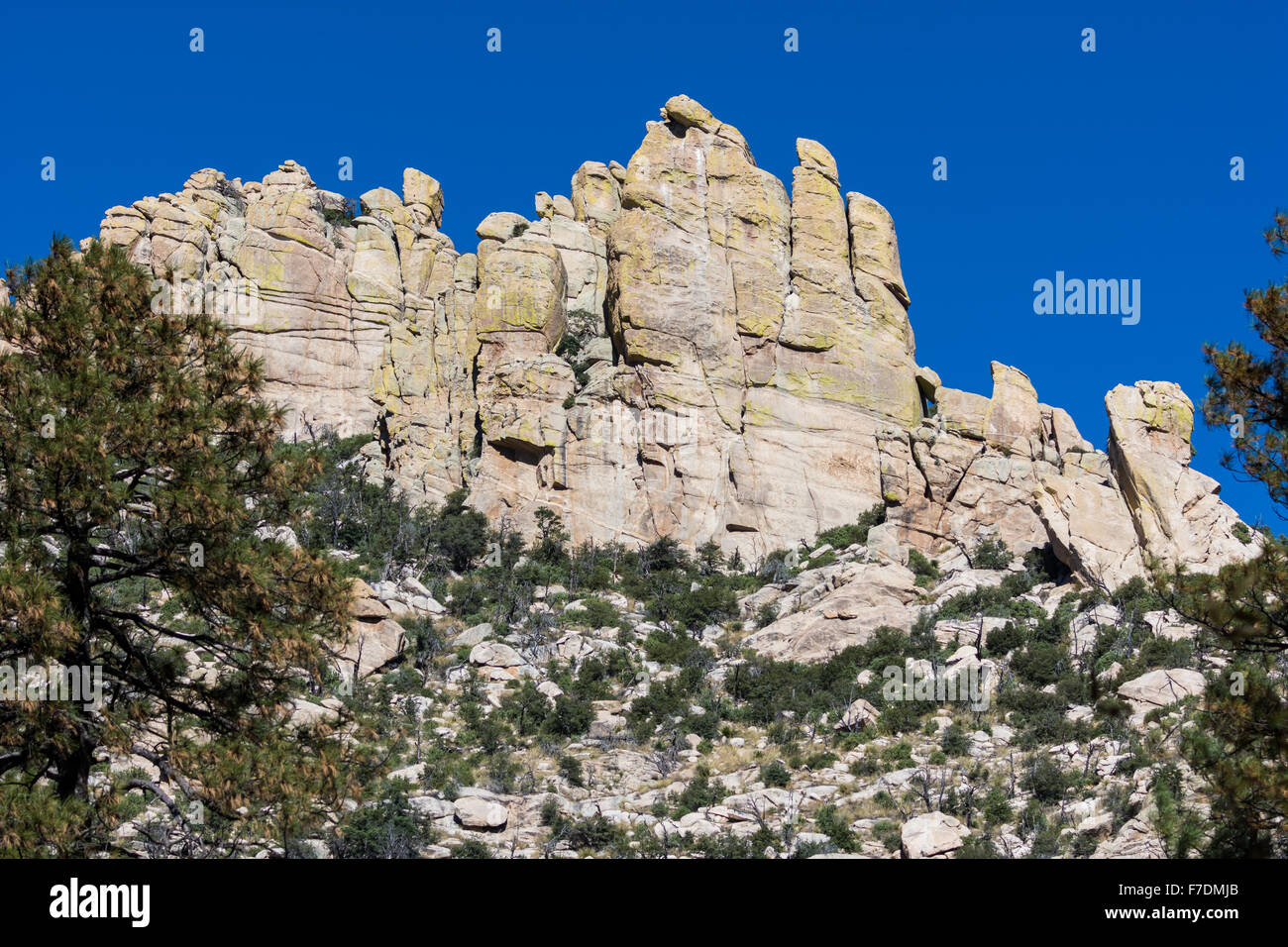 Granite outcrop at Mount Lemmon of Santa Catalina Mountains range near ...