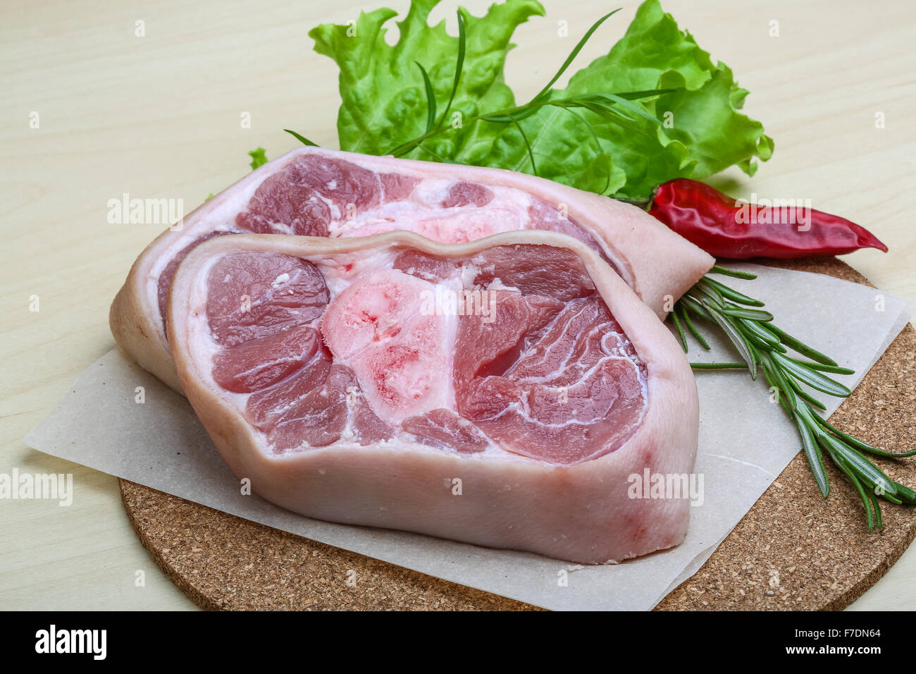 Raw pork knee steack hi-res stock photography and images - Alamy