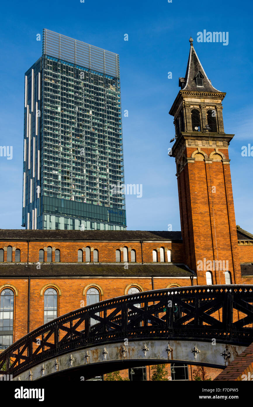 The Beetham Tower and the former Castlefield Congregational Chapel ...
