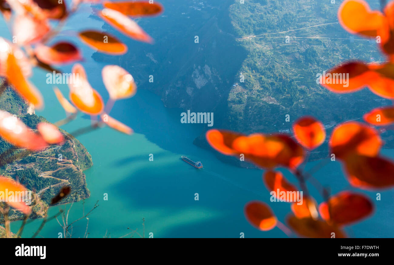 Zigui. 29th Nov, 2015. A vessel sails on the Yangtze River in the Three ...