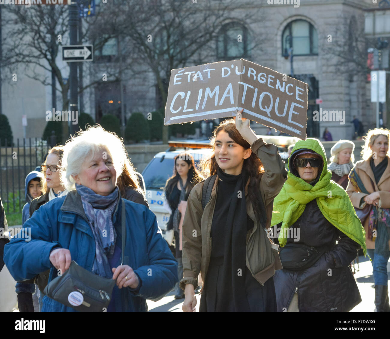 New York, United States. 29th Nov, 2015. A demonstrator at the Climate ...