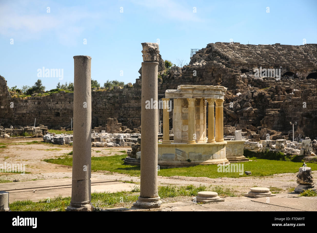 Ancient Side ruins in Turkey Kemer Antalya Stock Photo - Alamy