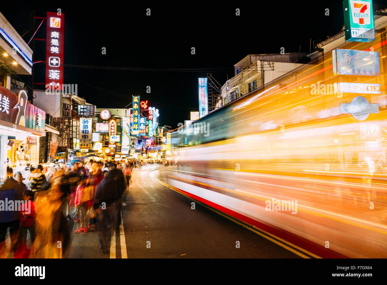 Kenting, Taiwan - February 4, 2015: Night view of Kenting Street night ...